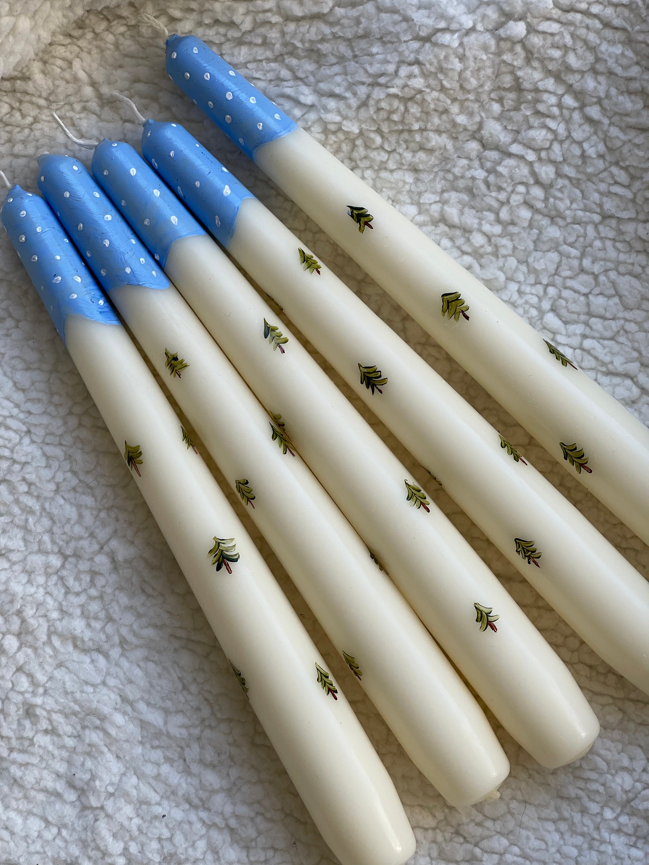 Hand Painted Christmas Candle - Etsy UK