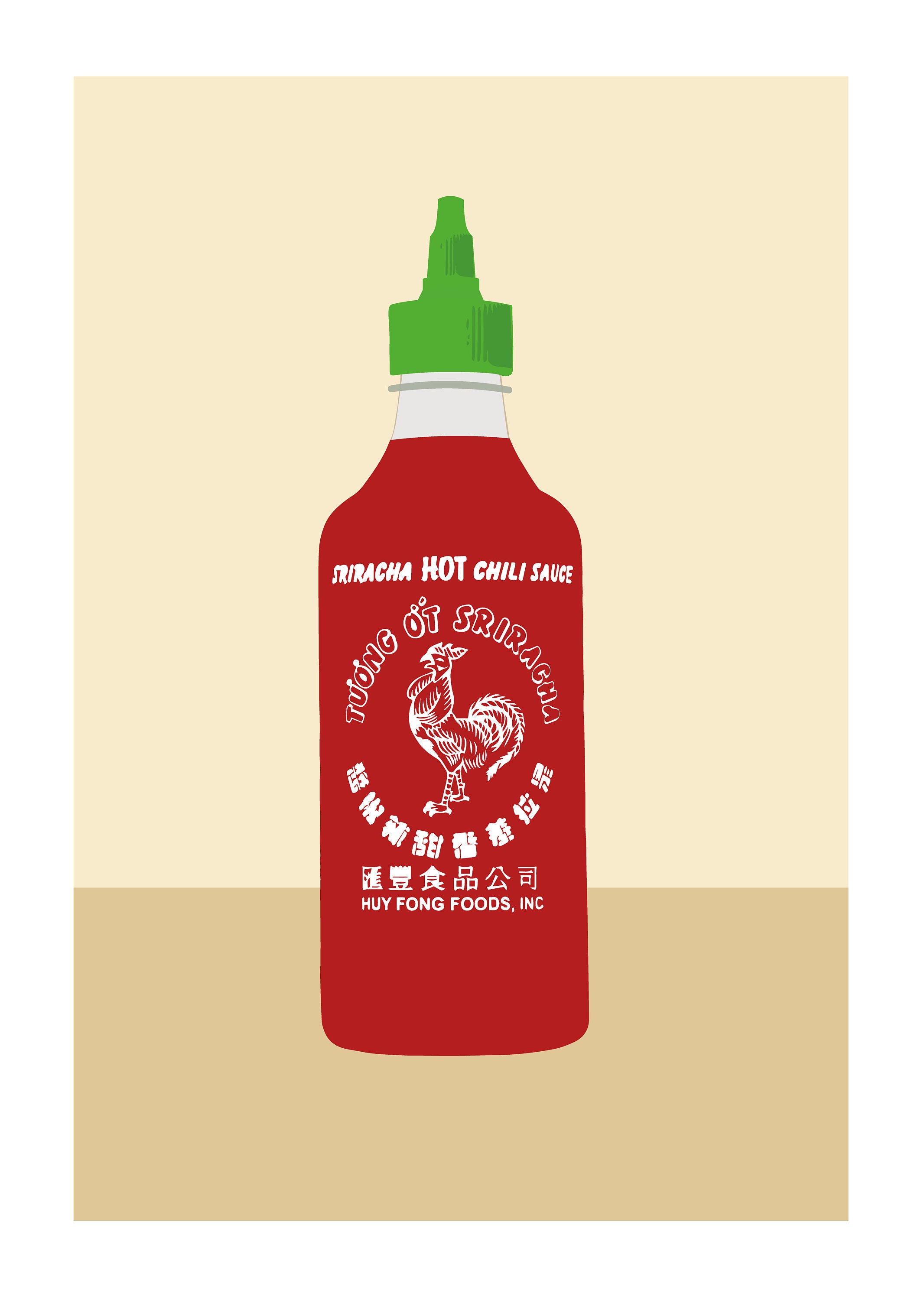 Sriracha, Illustrated Wall Art Print, Minimalist Design - Etsy