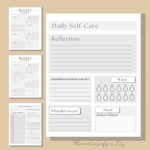 Printable Planner Templates: Daily, Weekly, Self-care (PDF Printable ...