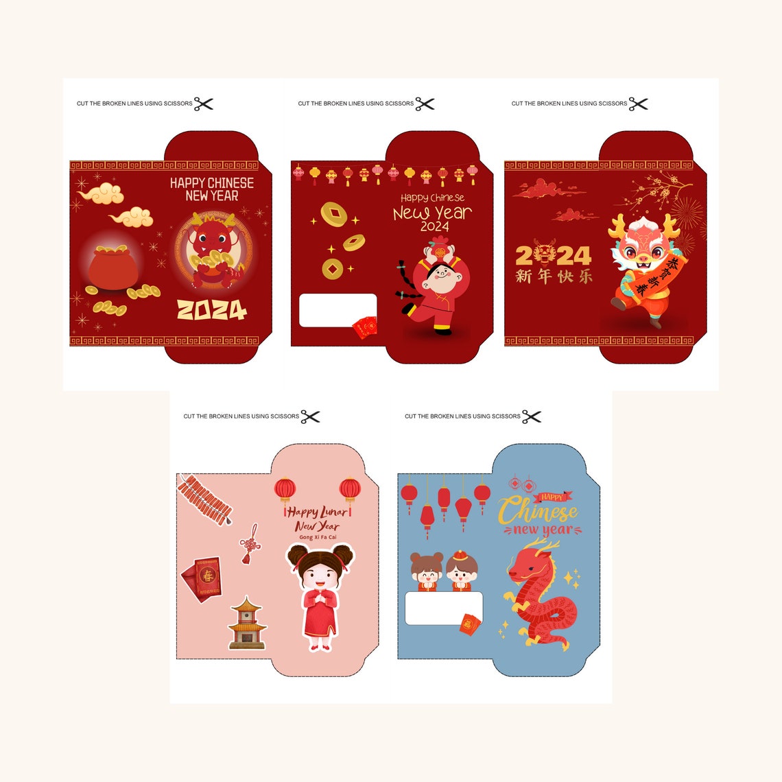 Printable Imlek Chinese New Year Gift Money Envelope Cute, Amplop Imlek ...