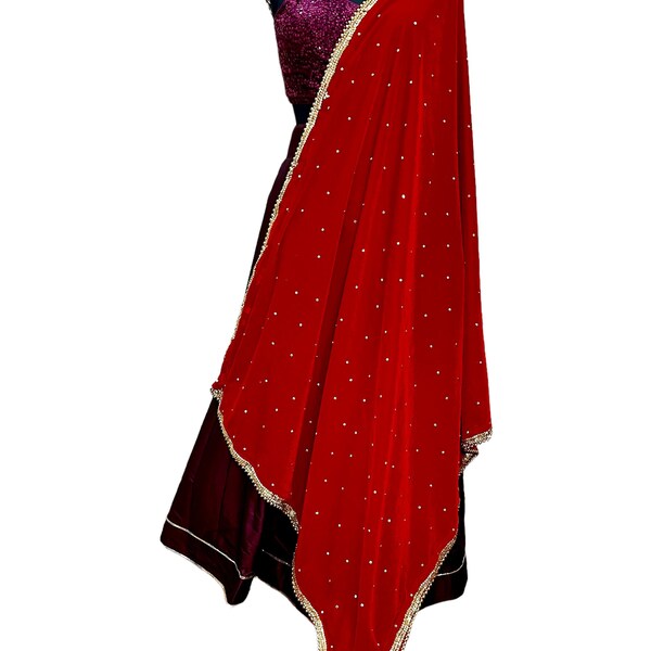 Bridal Red Dupatta - Etsy