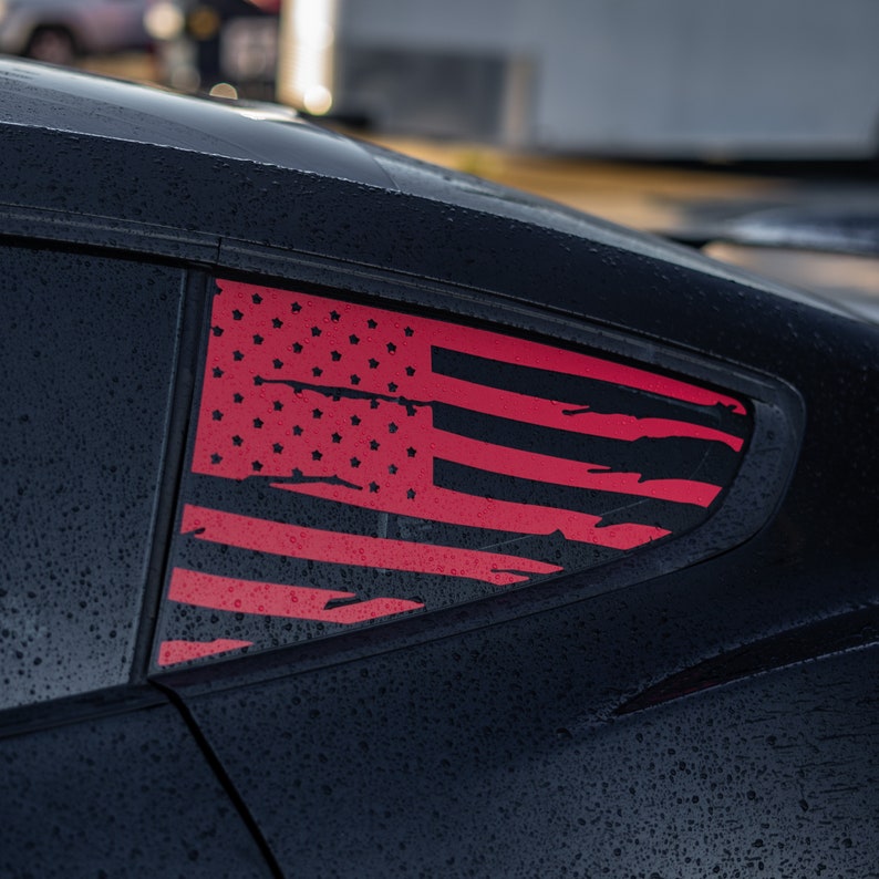 2015 Mustang American Flag Side Window Decals pair - Etsy