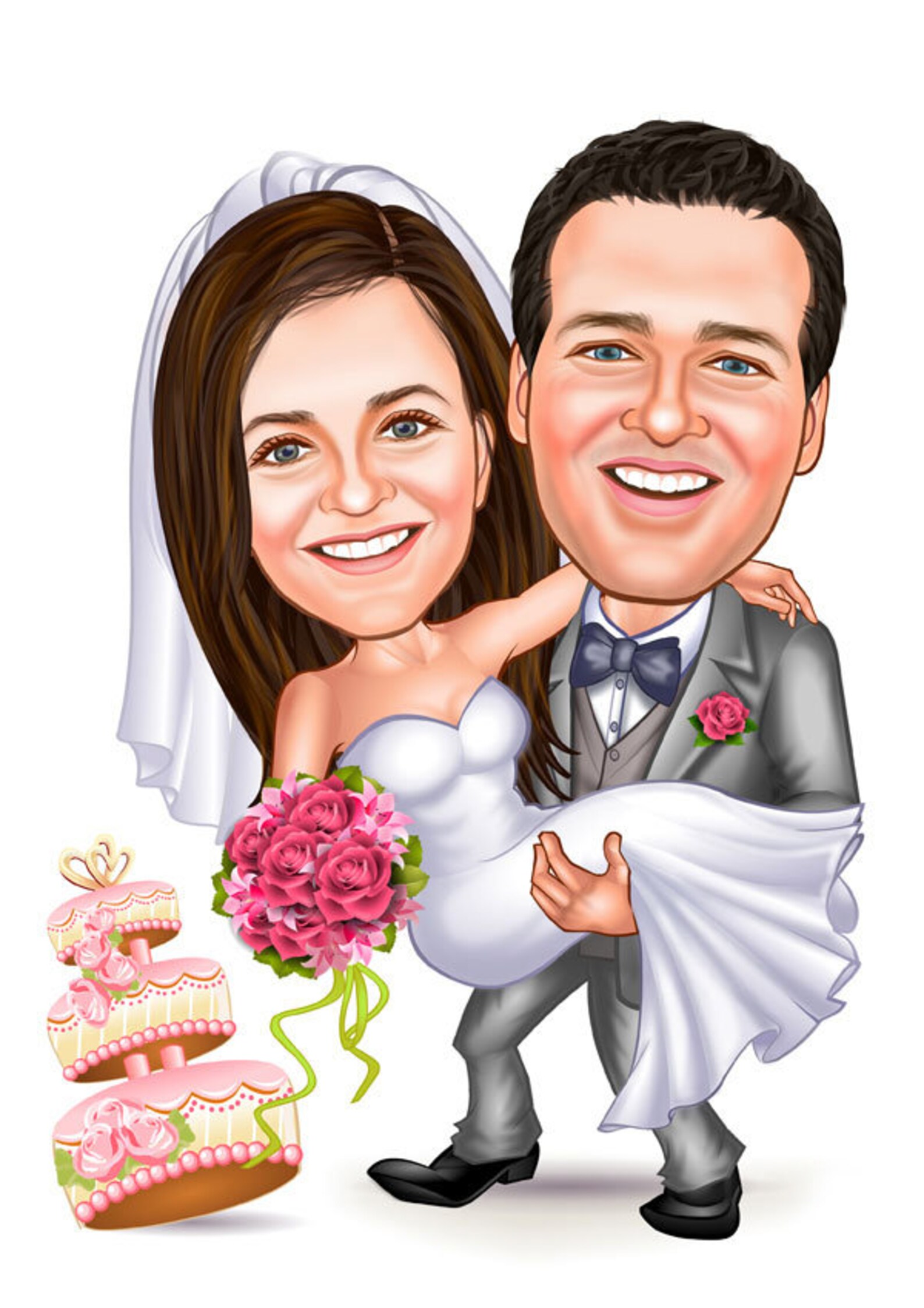 Get Custom Made Married Couple Cartoon, Custom Caricature, Marriage ...