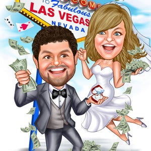 Get Custom Made Married Couple Cartoon, Custom Caricature, Marriage Proposal,digital Caricature ...