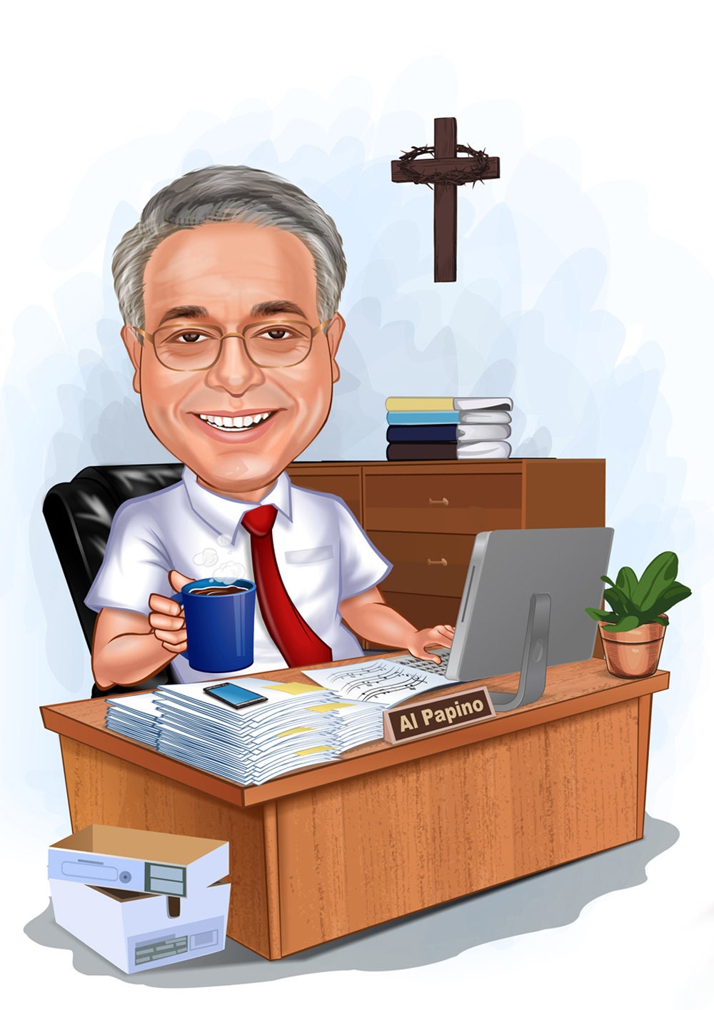 Custom Office Boss Cartoon Portrait, Woman Portrait, Man Cartoon, Gifts ...