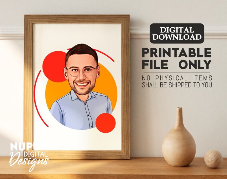 Cartoon Logo, One Person Custom Caricature, Personalized Digital ...