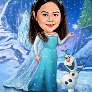 Get Your Own Princess Caricature,digital Artwork Illustration,gifts for ...