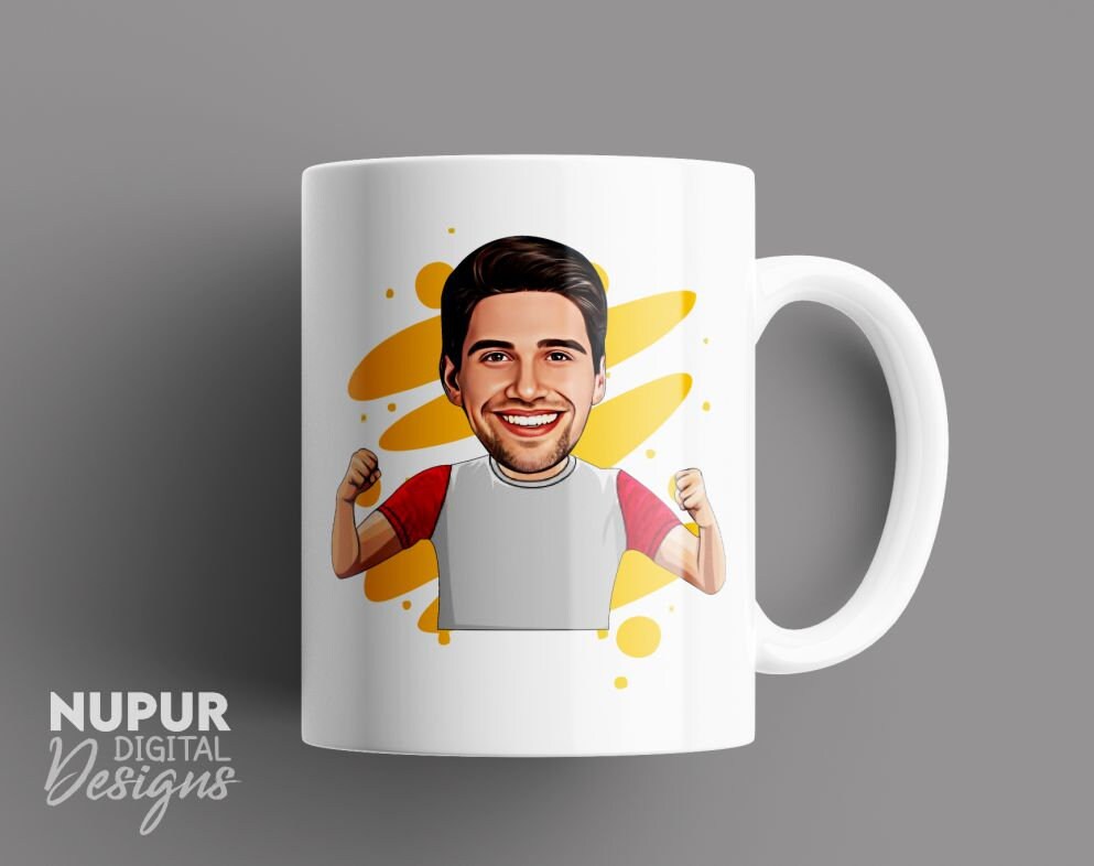 Cartoon Logo, One Person Custom Caricature, Personalized Digital ...