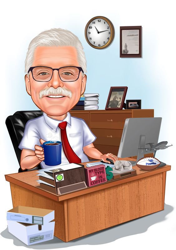 Custom Office Boss Cartoon Portrait, Woman Portrait, Man Cartoon, Gifts ...