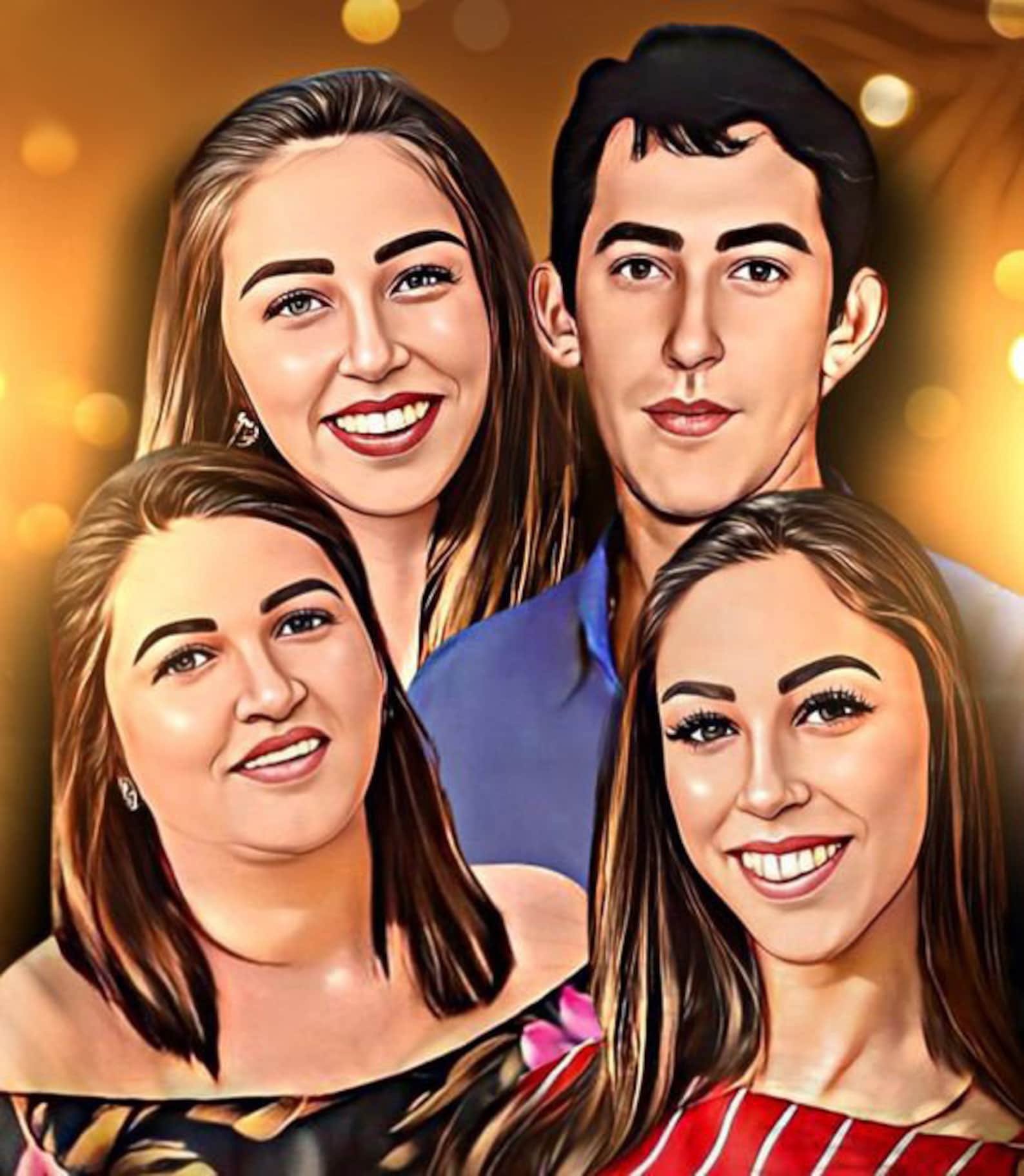 Custom Friends Cartoon, Gifts for Friends, Caricature Portrait ...