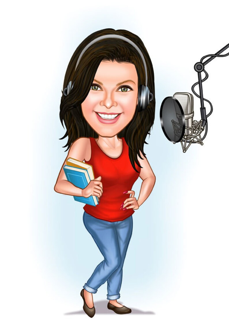 Custom Male, Female Caricature From Photo, Karaoke Singer Gift, Karaoke ...