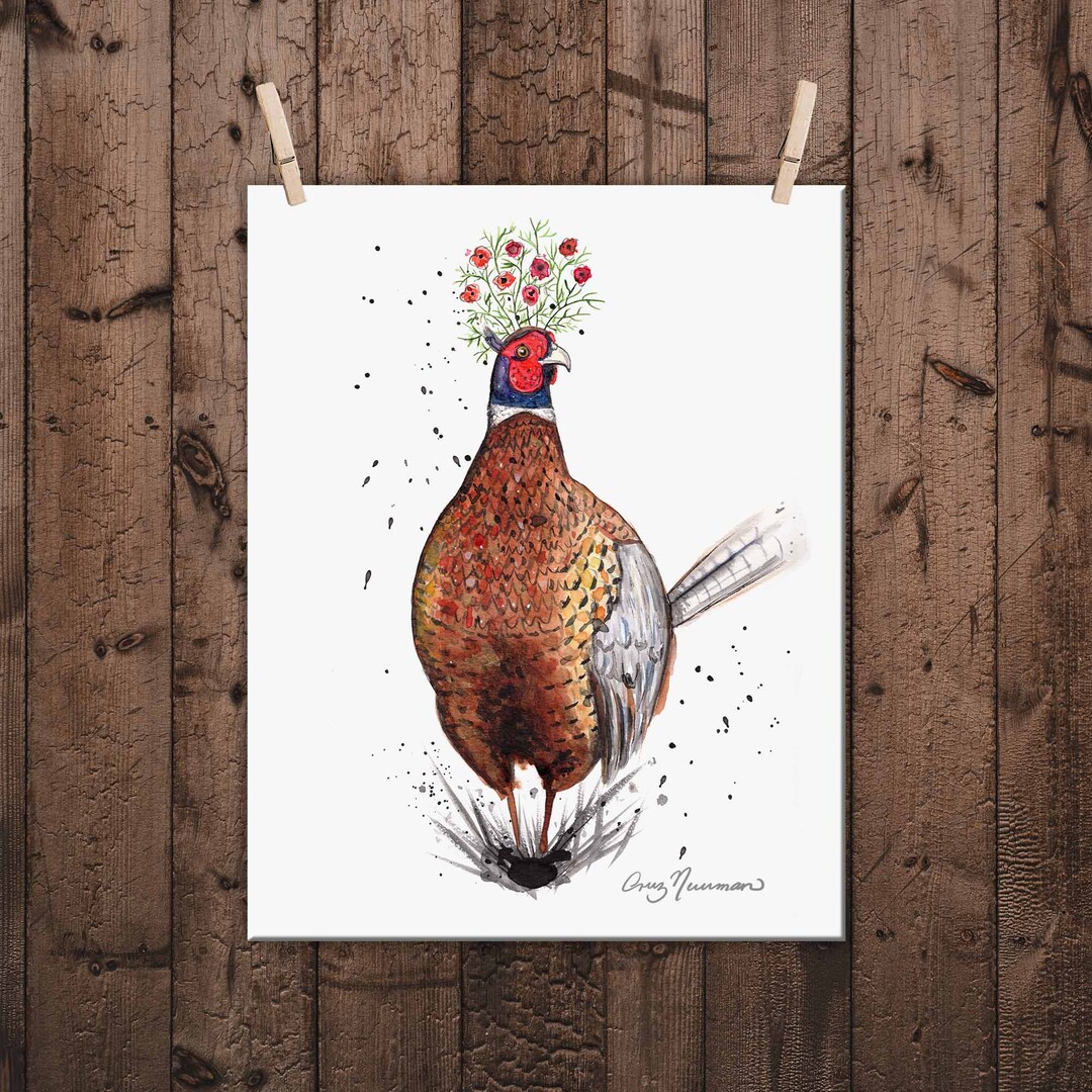 Pheasant - Bird Illustration - Pheasant Art - Pheasant Painting - Pheasant Print -bird Painting ...