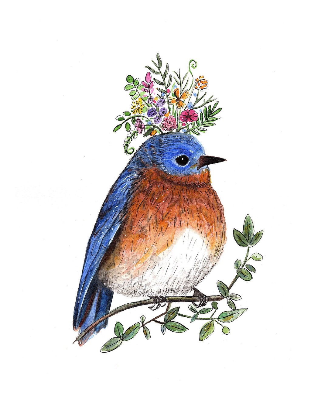 Bluebird - Bluebird Art - Bluebird Watercolor - Bird Art - Blue Bird ...