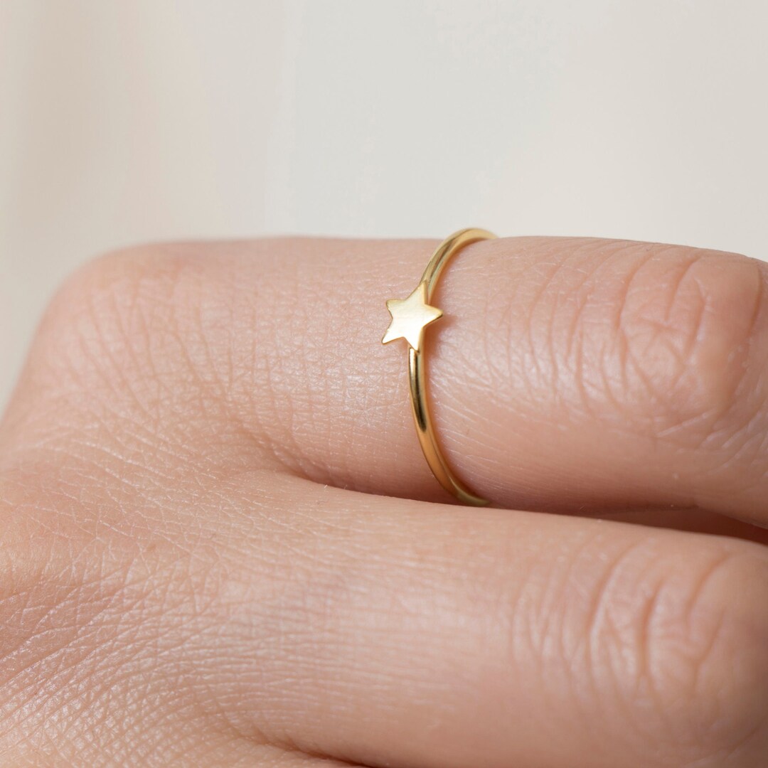 14K Gold Filled Star Ring, Tiny Star Ring, Rose Gold Star Ring, Dainty Gold Star Ring YZ1151 - Etsy