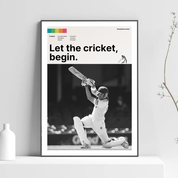 Vintage Cricket Poster - Etsy UK