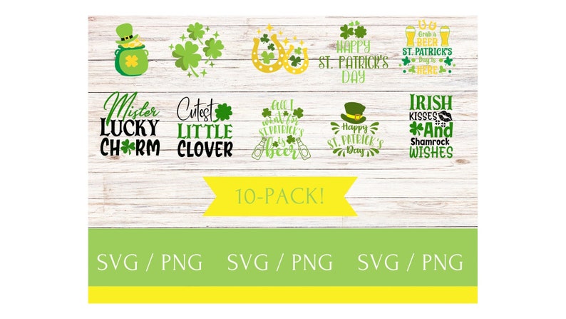St Patrick's Day - SVG - PNG - 10 Pack Bundle - Etsy