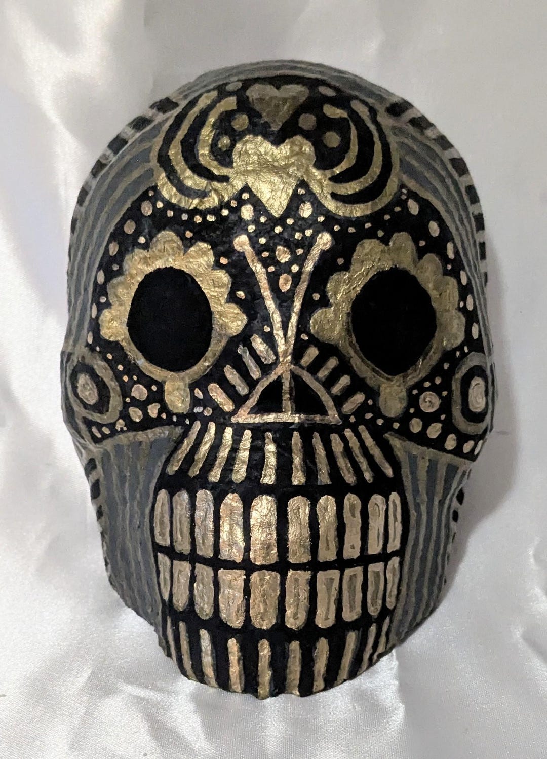 Calaveras - Oro - Mini Mask, Day of the Dead, Dia De Los Muertos, Sugar ...