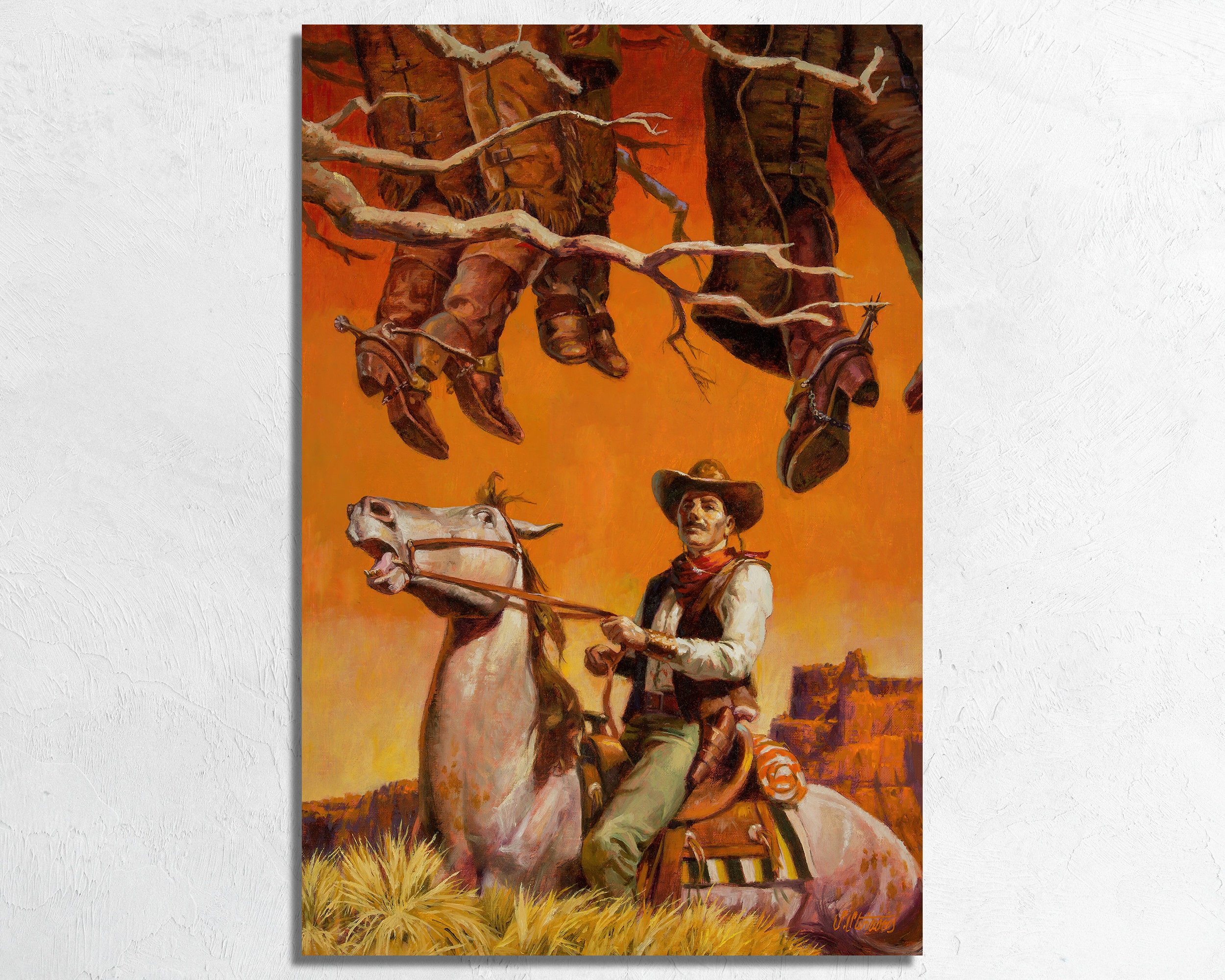 Vintage Frontier Justice Western Pulp Book Cover Poster - Etsy