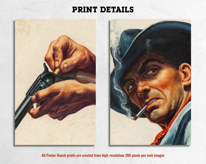 Cowboy Gunfight Art Print: Vintage Western Pulp Cover by Victor Prezio ...