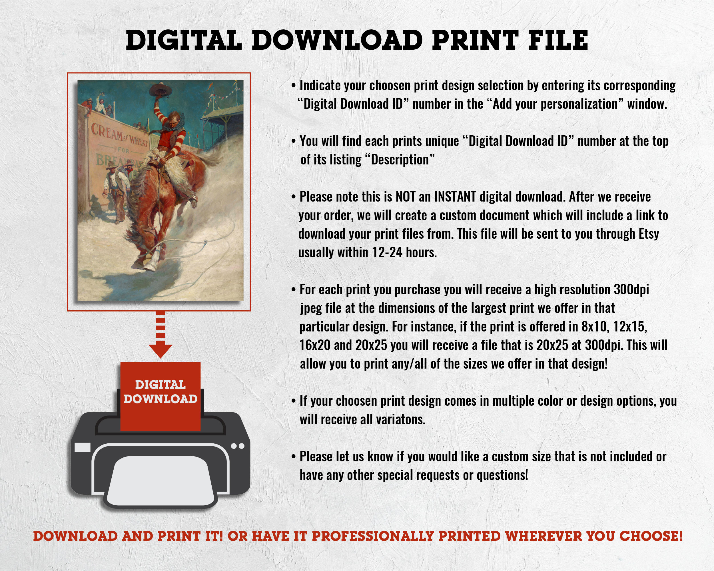 Downloadable Digital Print File for Any 1 Print Design on Poster Ranch ...