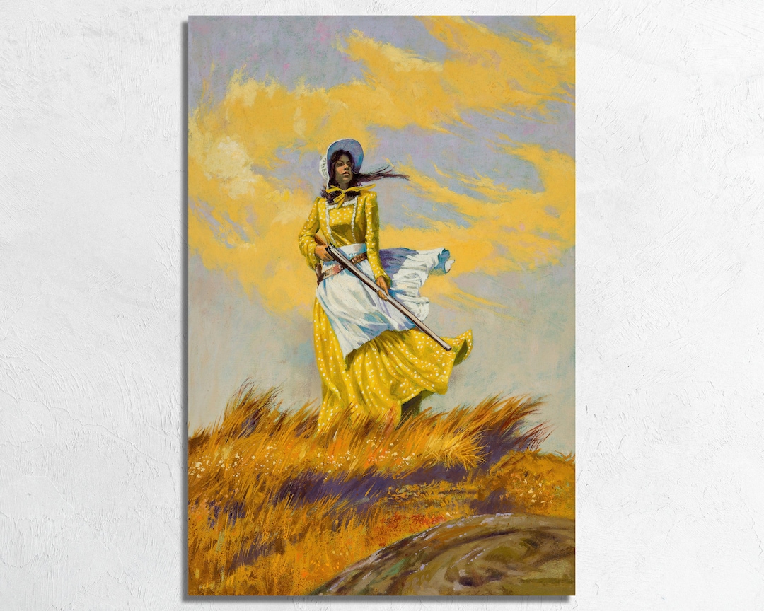 Prairie Woman With Rifle Print: Vintage Western Americana Wall Art - Etsy