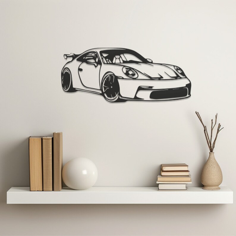 911 Porsche Metal Wall Art, Car Lover Decor, Iconic Sports Car Portrait ...