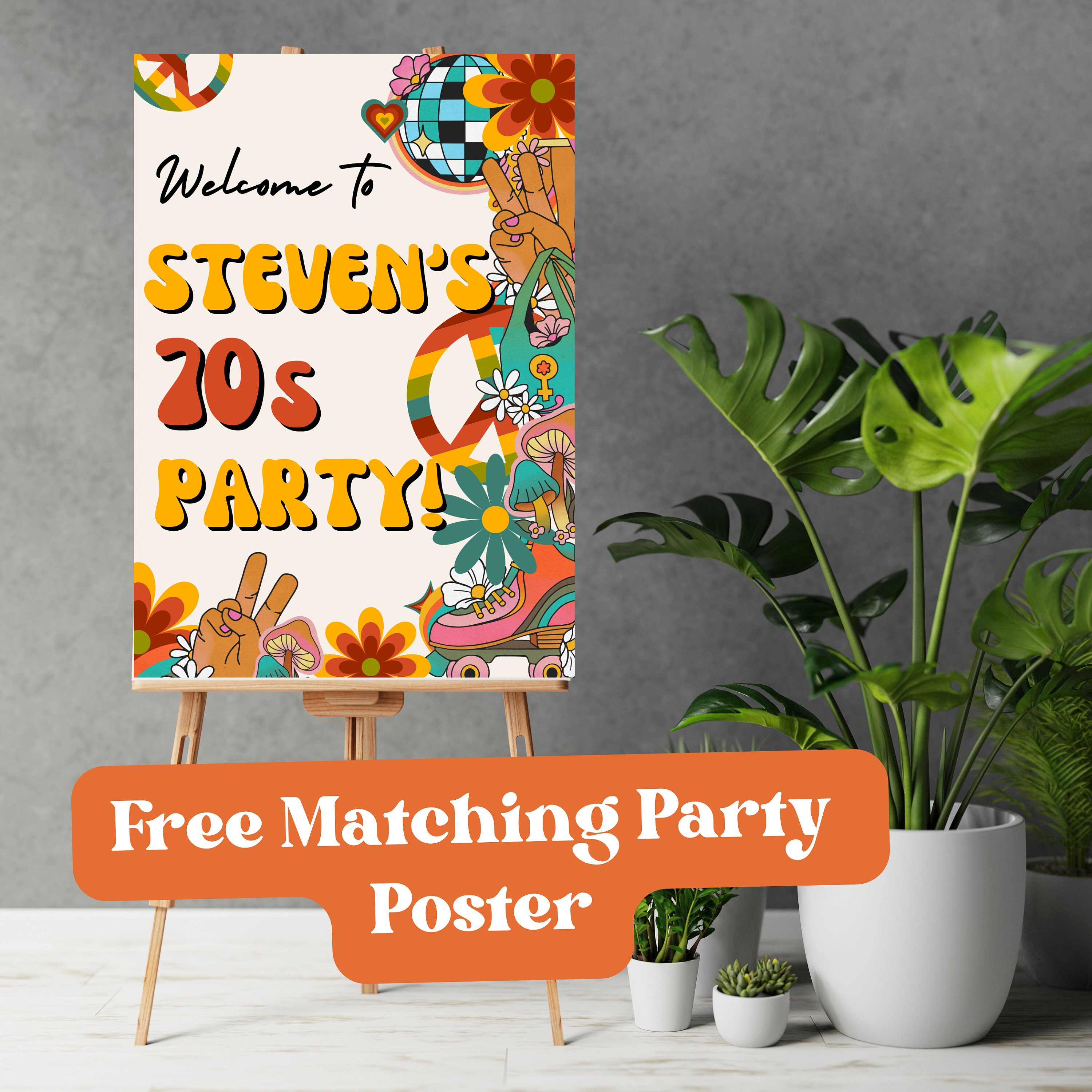 1970s Party Invitation, 1970s Birthday Party Invitation for Fancy Dress ...