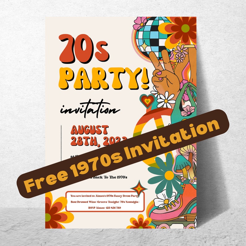 1970s Editable Party Sign, 70s Birthday, Back to the 70s Theme Sign ...
