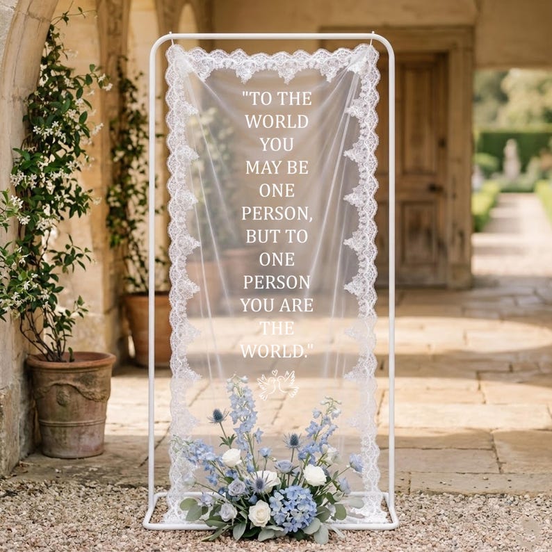 Custom Lace Wedding Sign, Romantic Quote Tapestry Backdrop - Etsy