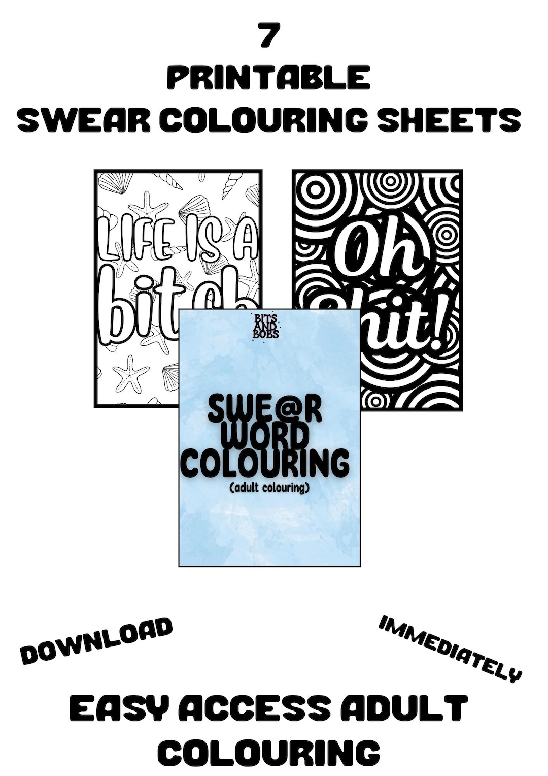 Printable Adult Swearing Colouring Sheets - Etsy