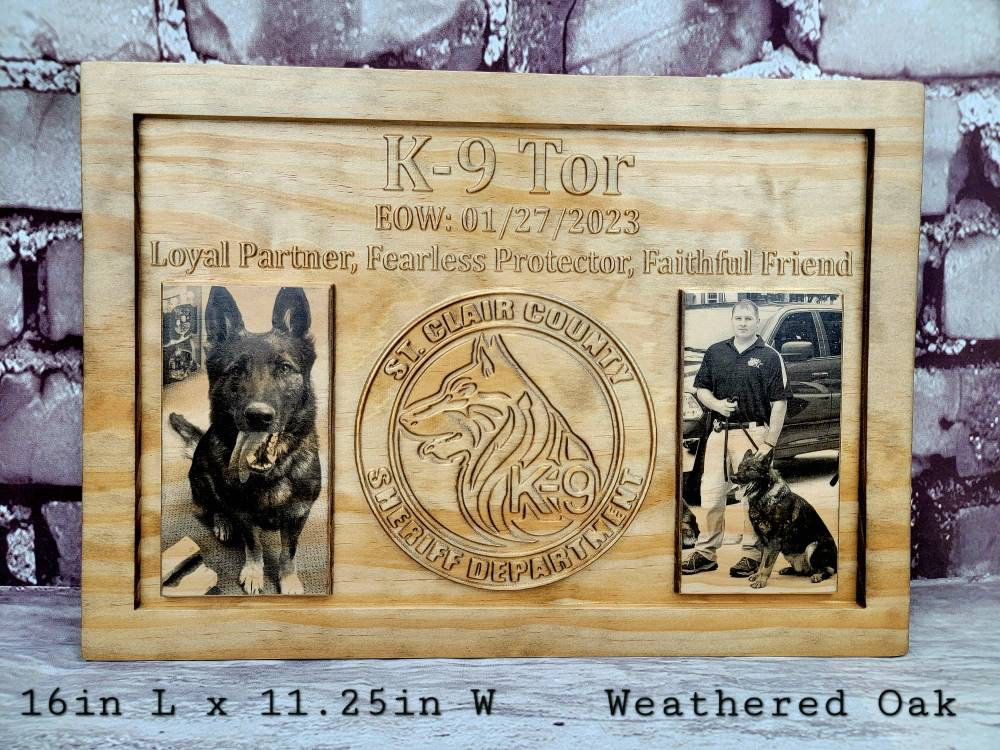 Customizable K9 and Handler Police Officer Law Enforcement Memorial ...