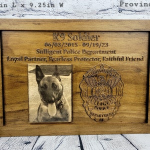 Customizable K9 and Handler Police Officer Law Enforcement Memorial ...