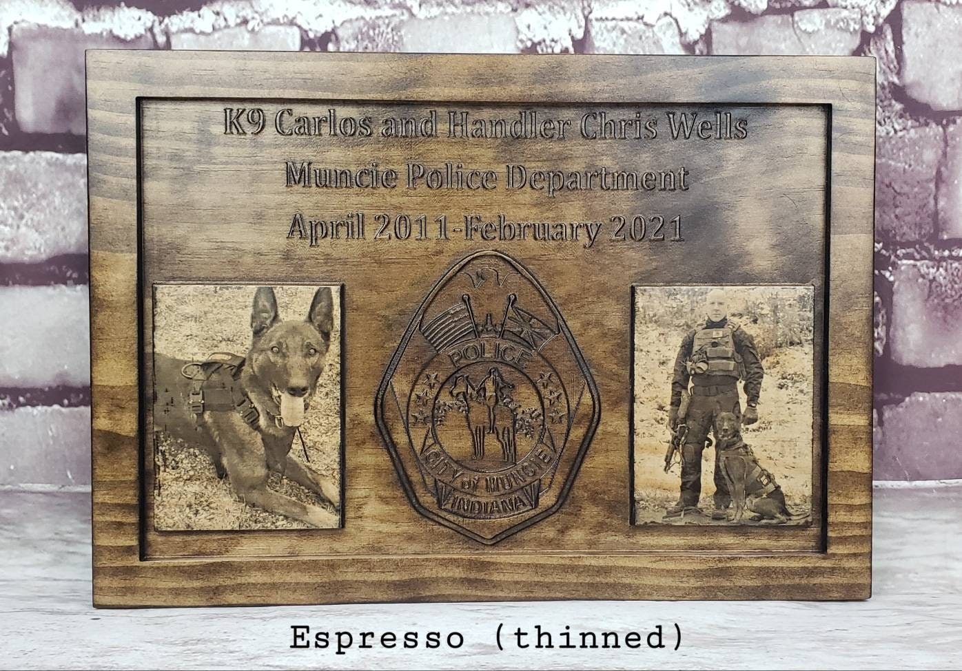 Customizable K9 and Handler Police Officer Law Enforcement Memorial ...