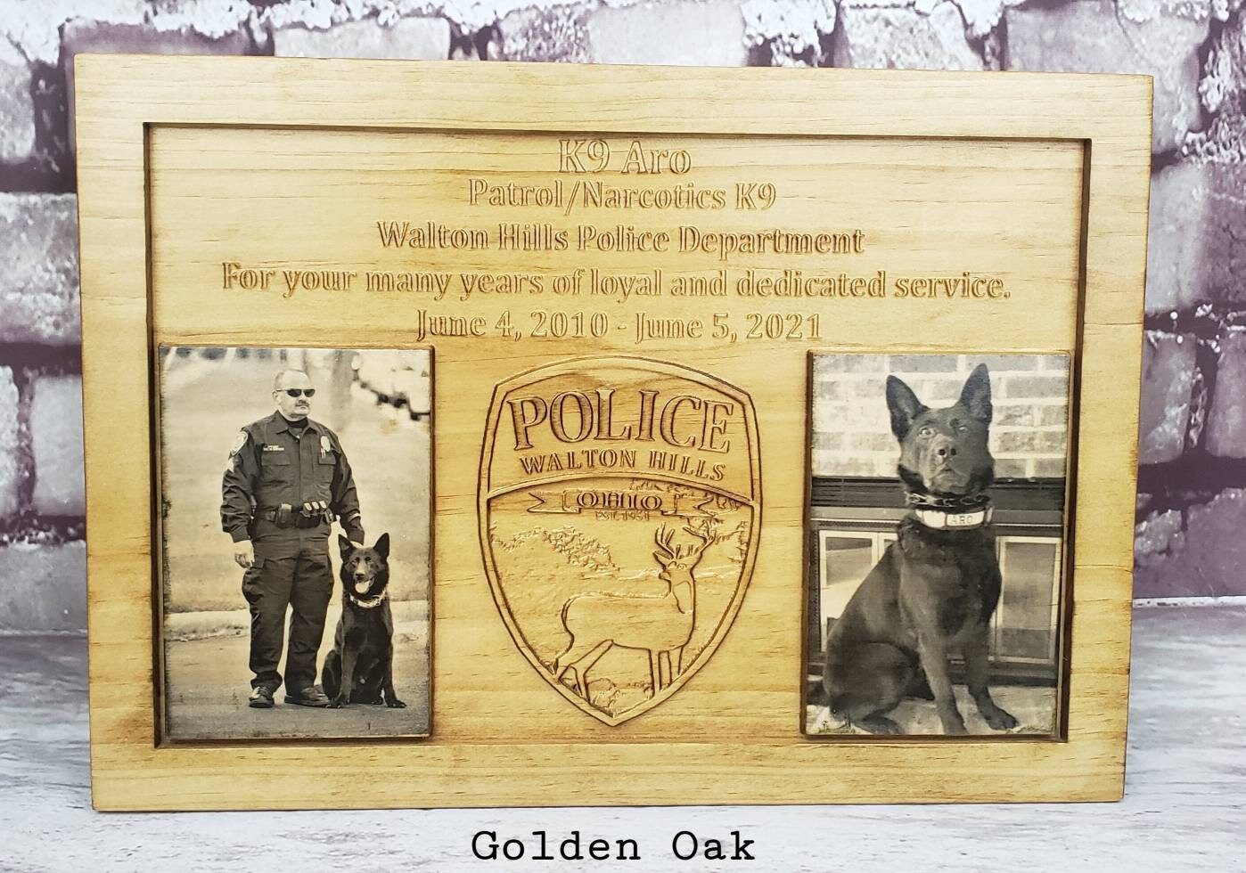 Customizable K9 and Handler Police Officer Law Enforcement Memorial ...