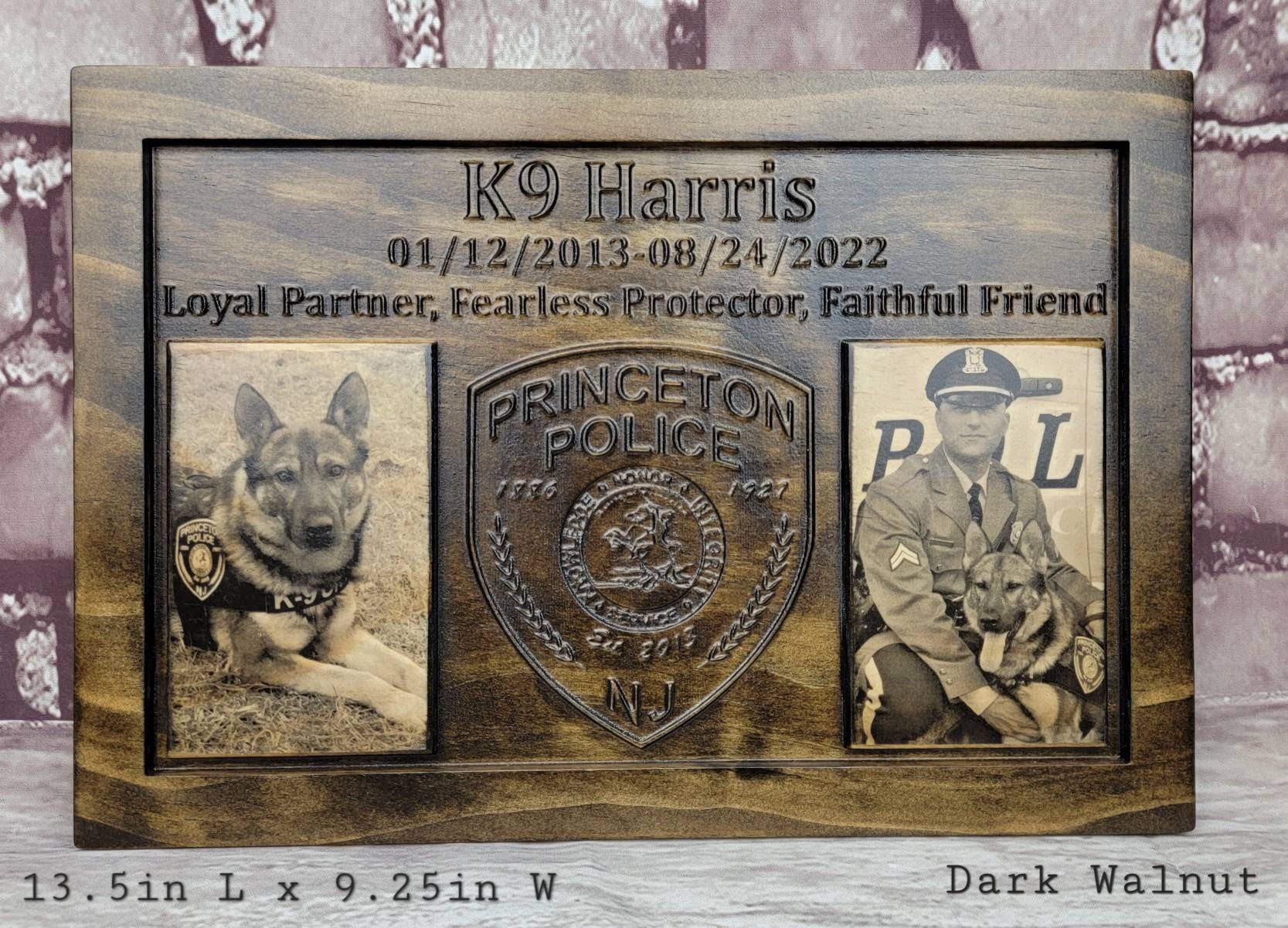 Customizable K9 and Handler Police Officer Law Enforcement Memorial ...