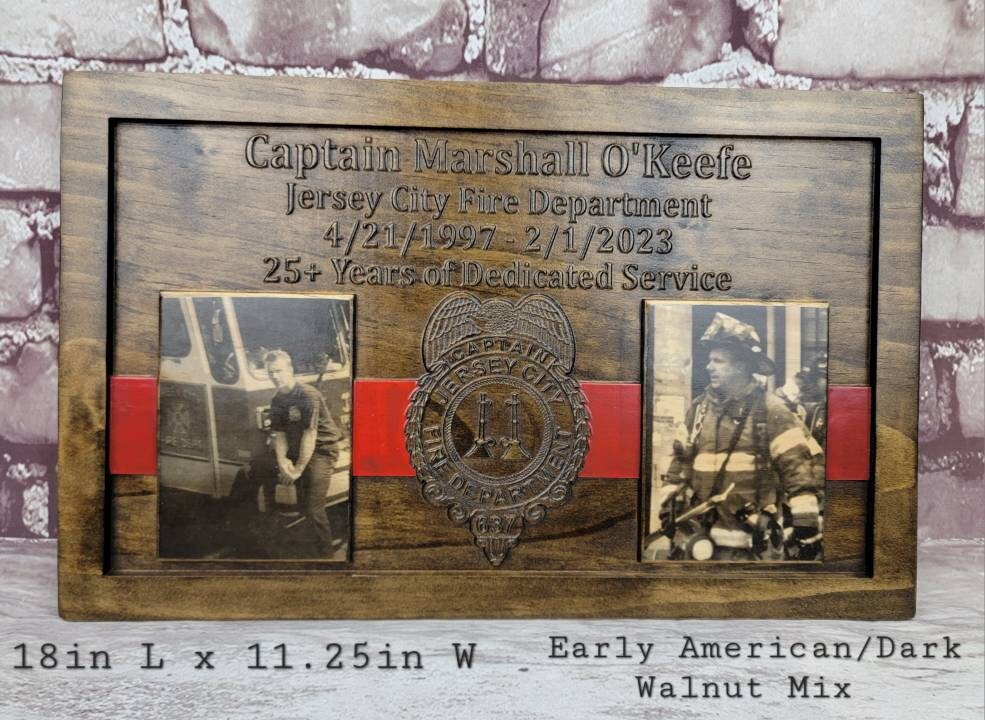 Customizable Firefighter of the Year Photo Plaque Fire Department ...