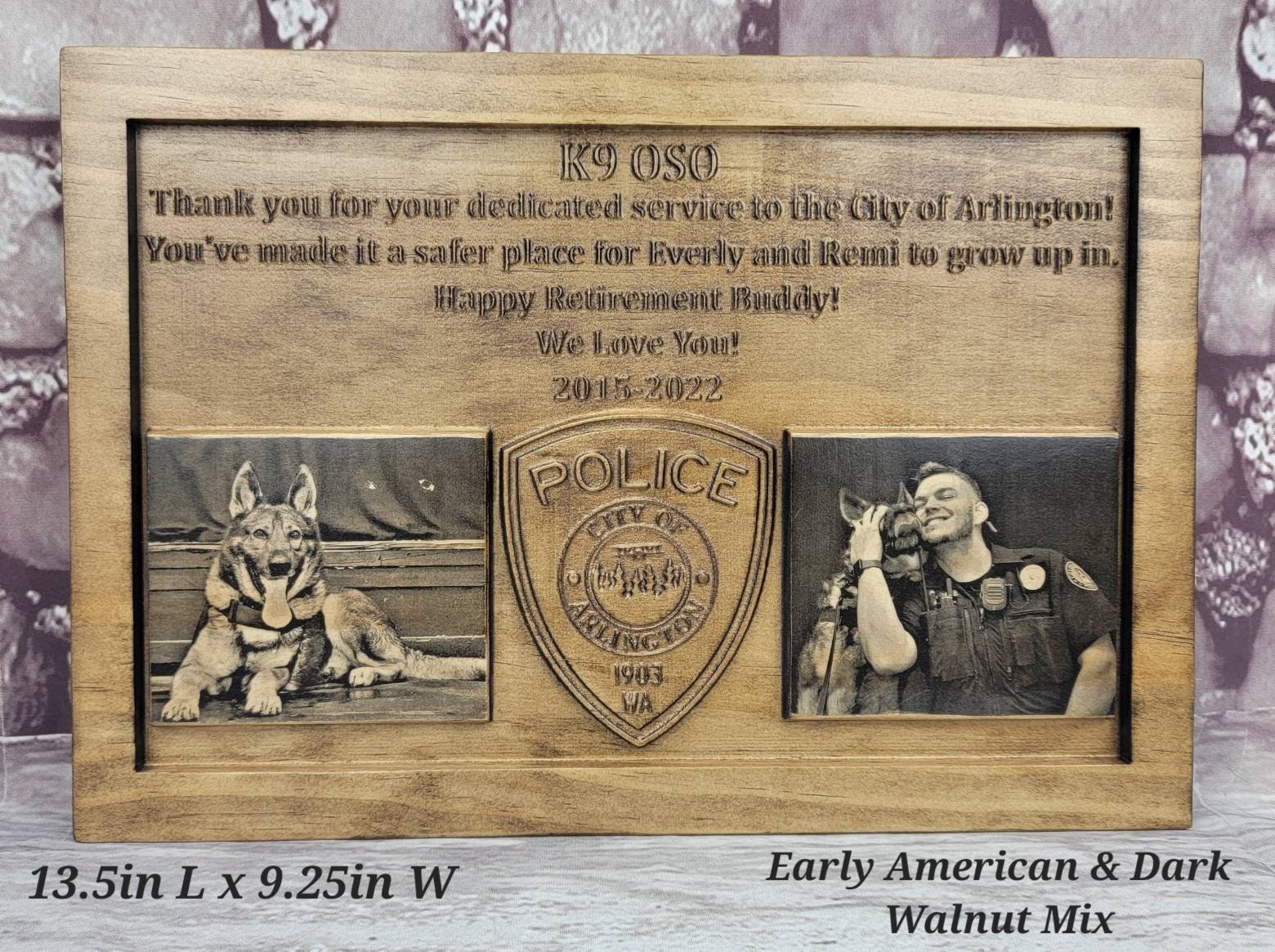 Customizable K9 and Handler Police Officer Law Enforcement Memorial ...