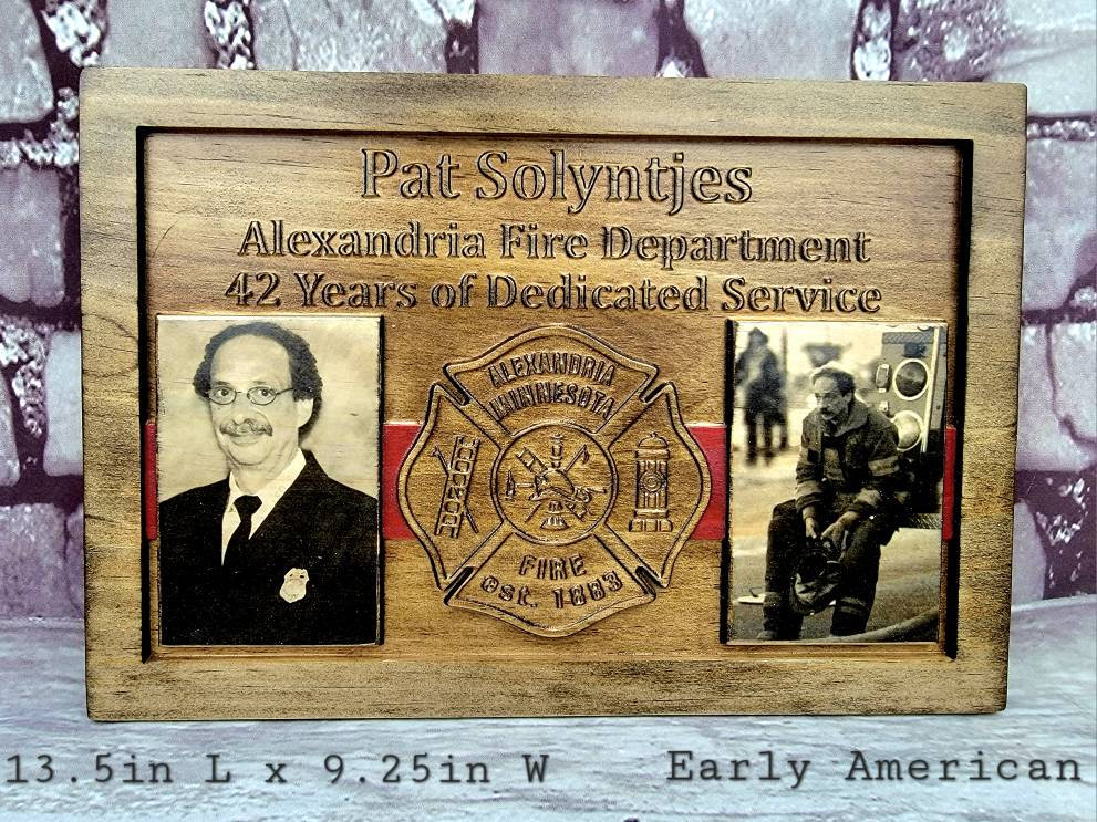 Customizable Firefighter of the Year Photo Plaque Fire Department ...