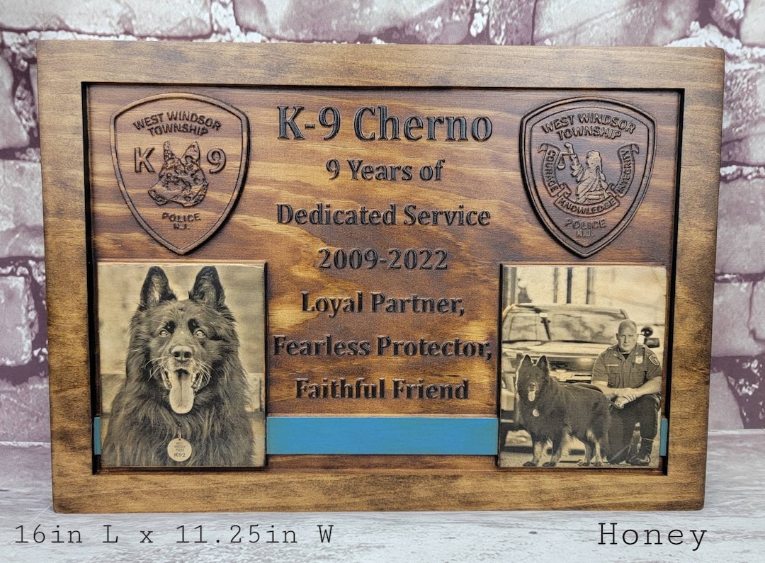 Customizable K9 and Handler Police Officer Law Enforcement Memorial ...