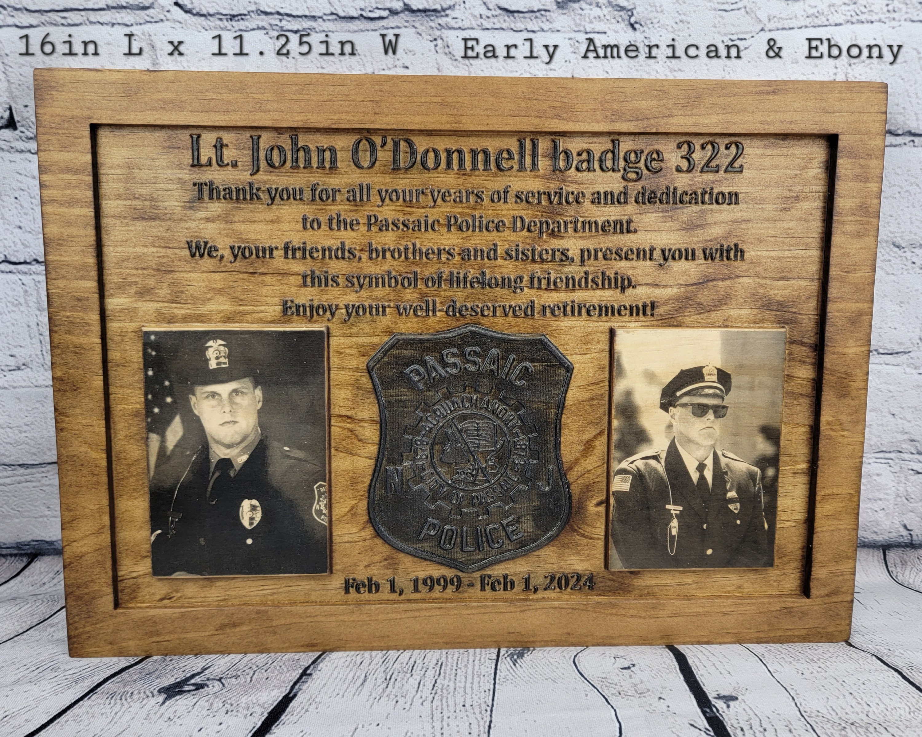 Customizable Police Officer Law Enforcement Memorial Plaque With Photos ...