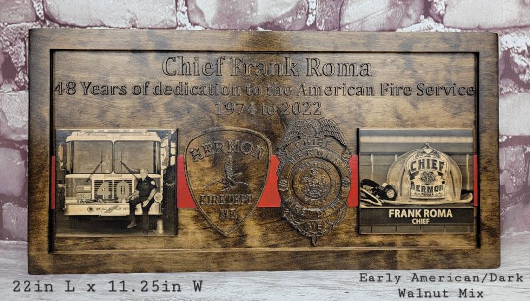 Customizable Firefighter of the Year Plaque Fire Department Retirement ...