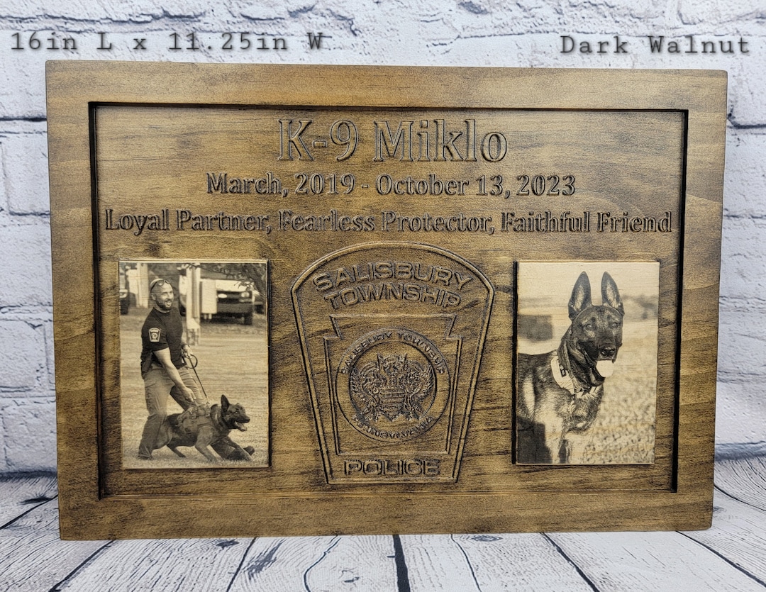 Customizable K9 and Handler Police Officer Law Enforcement Memorial ...