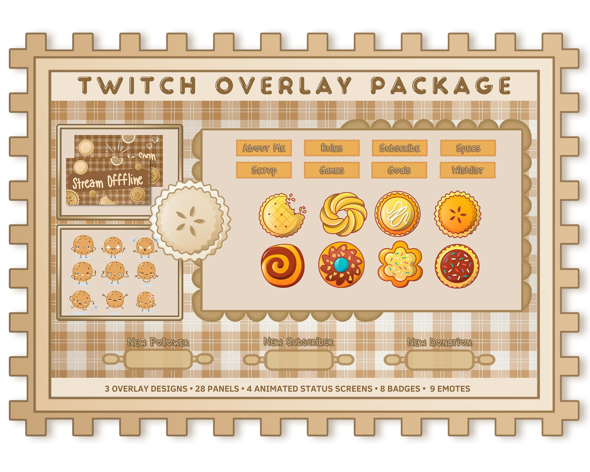 Twitch Overlay Package Animated Stream Design Bundle Etsy