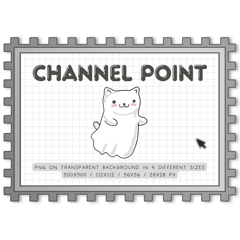 Channel Point cute Cat Ghost Subscriber Reward Emote Icon Stream Twitch ...