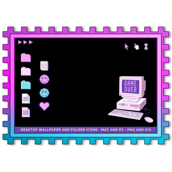 Vaporwave Desktop Icons - Etsy