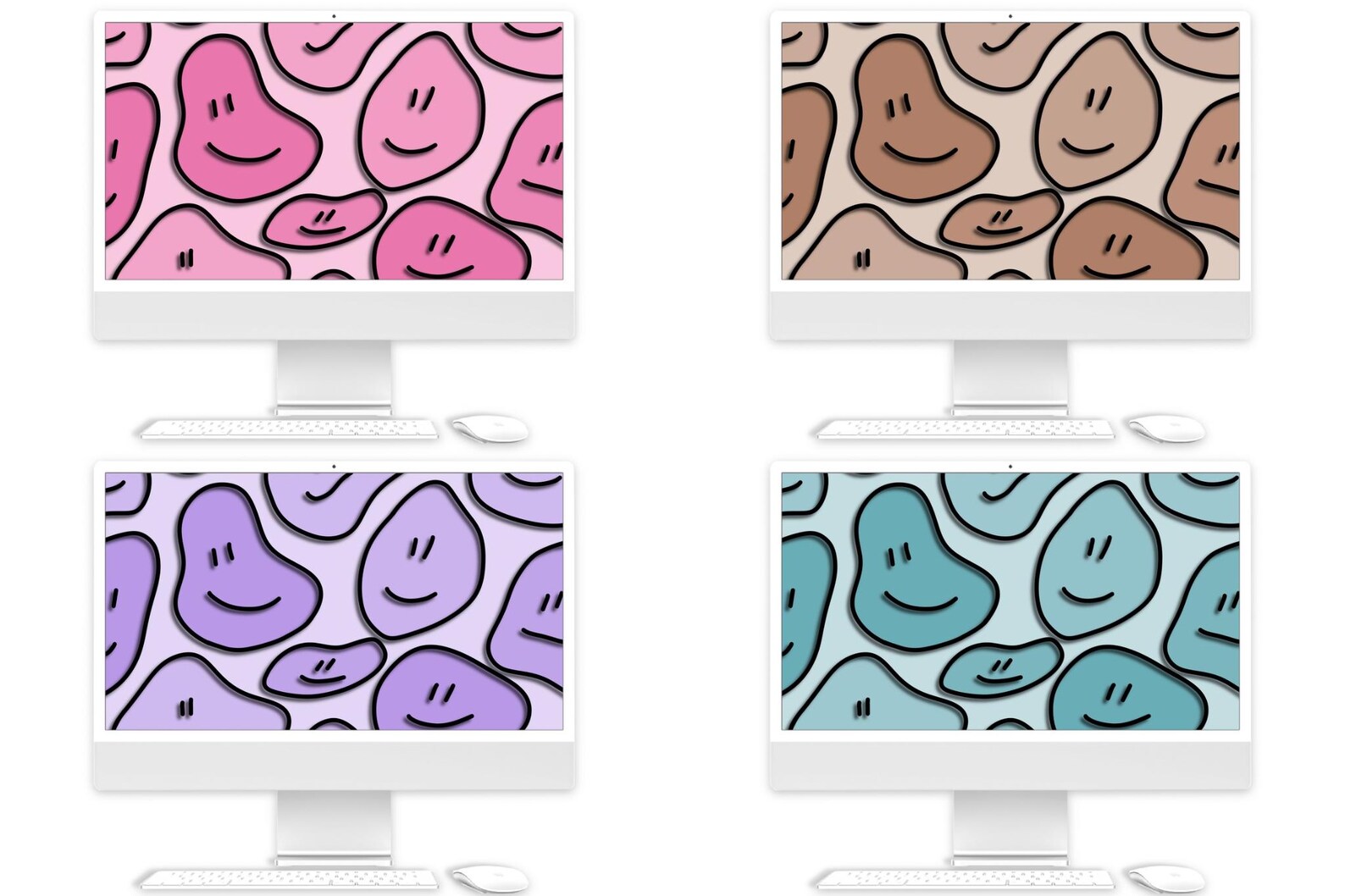 Wavy Smiley Face Wallpaper | Aesthetic Backgrounds (digital Download ...