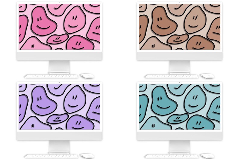 Wavy Smiley Face Wallpaper | Aesthetic Backgrounds (digital Download ...