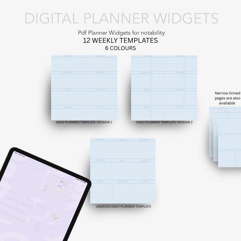 Notability Pastel Widgets | Minimal Planner IOS Theme Kit (digital ...