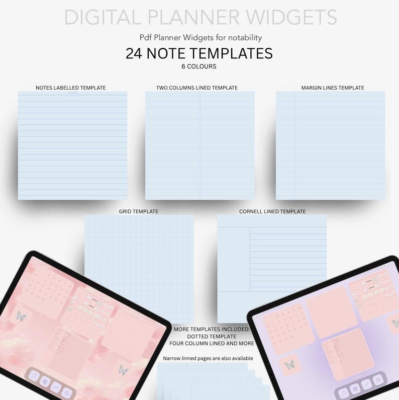 Notability Pastel Widgets | Minimal Planner IOS Theme Kit (digital ...
