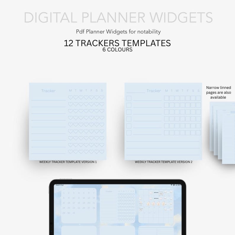 Notability Pastel Widgets | Minimal Planner IOS Theme Kit (digital ...